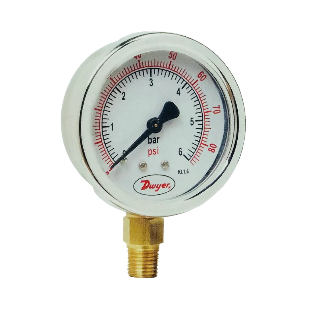 Dwyer 63mm Heavy Duty Brass Pressure Gauge – DG Instruments Pty Ltd