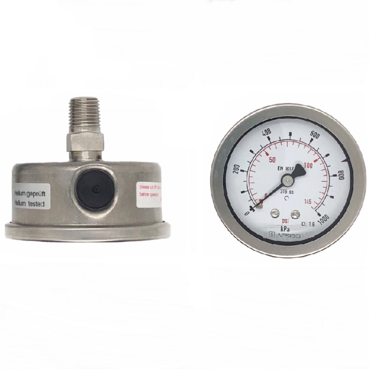 Afriso All Stainless Steel Pressure Gauge 50 mm – DG Instruments Pty Ltd